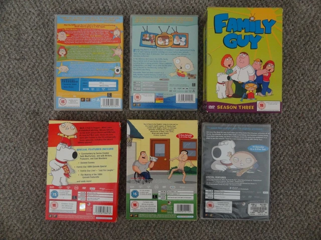 FAMILY GUY DVD'S seasons Box Sets 1 - 3, 7, 8, plus season 11 sealed. £ ...