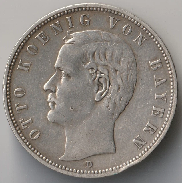 MDS DEUTSCHES REICH Kaiserreich Bayern Fünf 5 Mark 1904 D "Otto", Silber #Q EUR 39,95 - PicClick DE