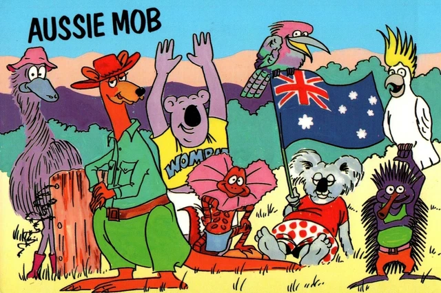 A0469 AUSTRALIA HUMOUR Aussie Mob Animated Animals MV postcard EUR 7,80 ...