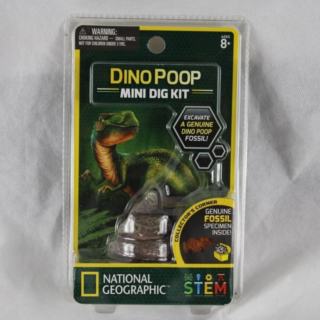 NATIONAL GEOGRAPHIC MINI Dig Kit- Dino Poop *Find a Genuine Fossil ...
