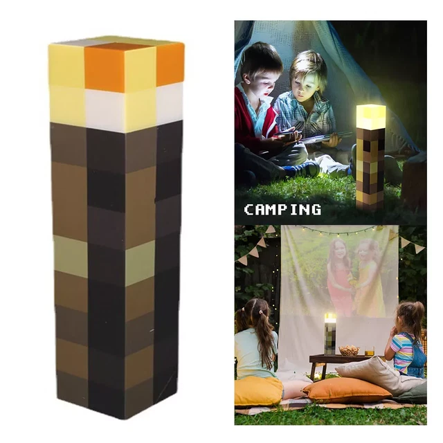 4-COLOR MINECRAFT TORCH Style Lamp, USB Rechargeable LED Night Light ...