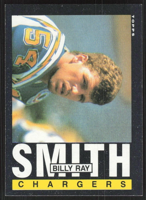 CARTE DE FOOTBALL Billy Ray Smith #378 1985 Topps San Diego Chargers ...