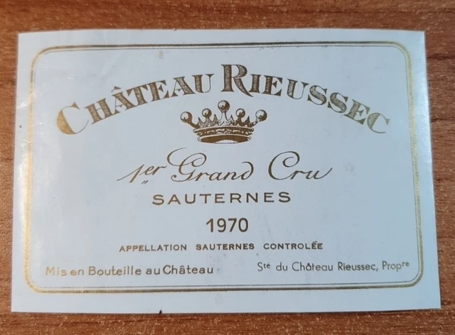 ETIQUETTE DE VIN/ wine Label RIEUSSEC 1970 décollée EUR 2,99 - PicClick FR