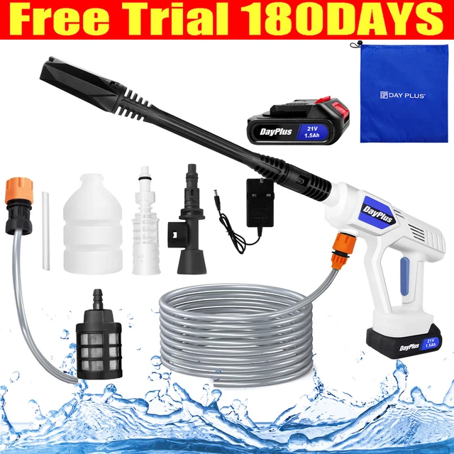 CORDLESS CAR HIGH Pressure Water Wash Cleaner Gun Washer Jet w/ Battery ...