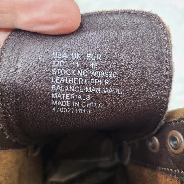 WOLVERINE 1000 MILE Hartman Brown Leather Boots W00920 Men's 12 D £89. ...