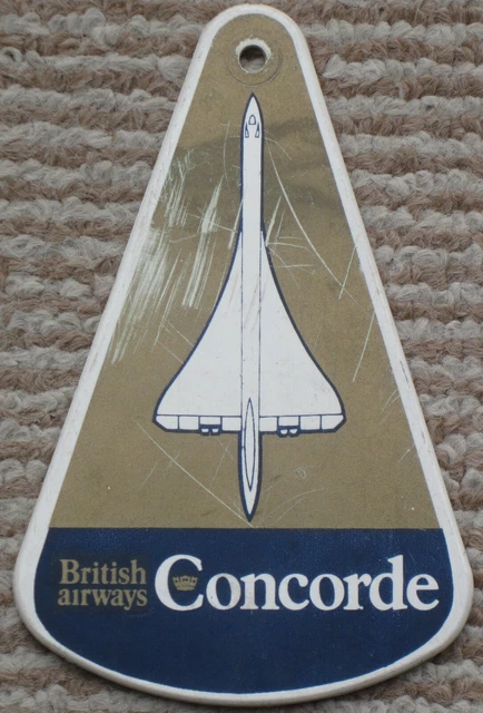 BRITISH AIRWAYS CONCORDE plastic baggage tag Negus livery Crownlogo ...