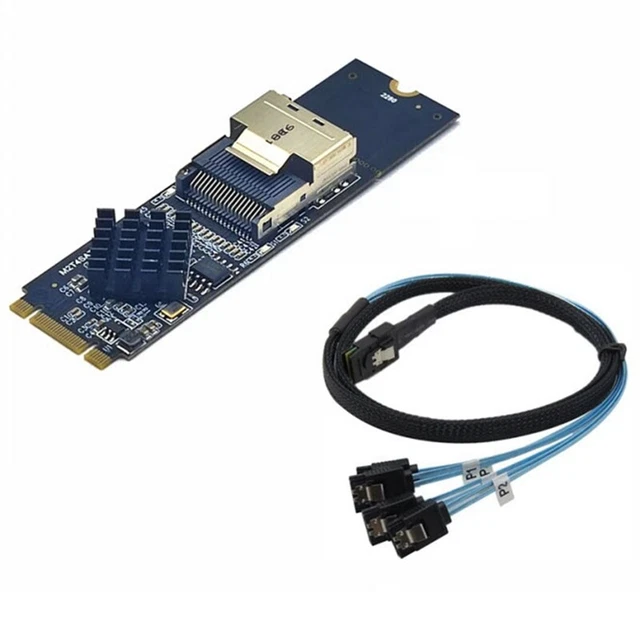 CARTE D'EXTENSION M.2 NVME Vers SAS SFF-8087 Prenant en 4 Ports SATA3.0 69938 EUR 29,99 ...