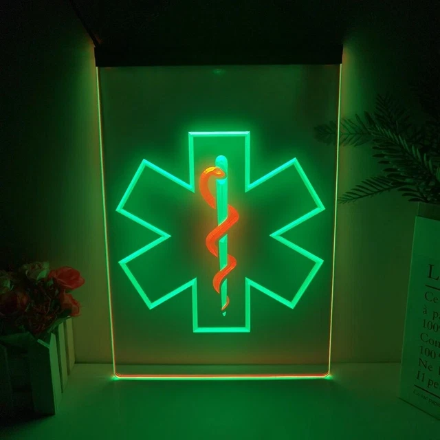PARAMEDIC MEDICAL SERVICES EMS LED Neon Light Sign Display Wall Art ...