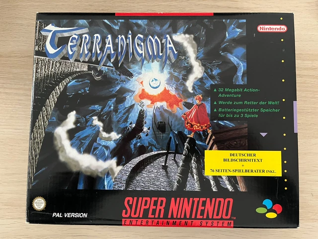 TERRANIGMA BIG BOX SNES Super Nintendo OVP inkl. Lösungsbuch ...