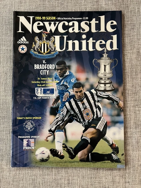 NEWCASTLE UNITED V Bradford City Match Programme - FA CUP 4th Rd 1998/ ...