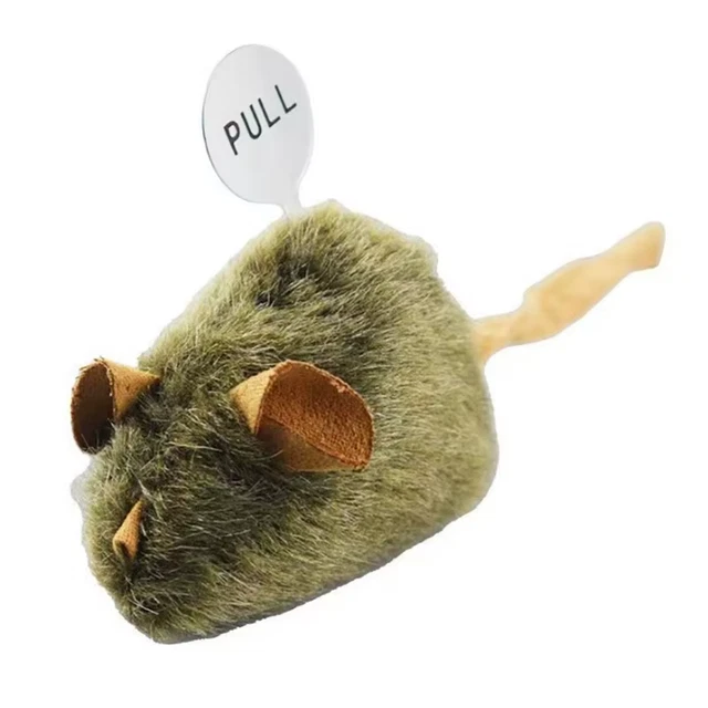 FUNNY PLUSH CAT Toy Simulation Mouse Automatic Chirping Interactive ...