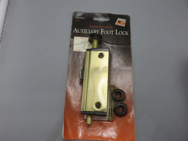 VINTAGE NOS ANDERSEN Auxiliary Security Lock Foot Latch Stone Brass USA ...