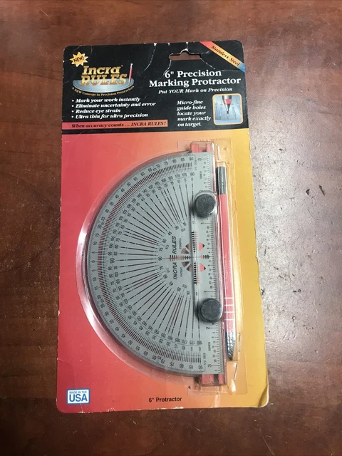 NEW GENUINE INCRA RULES 6" Precision Marking Protractor Pencil T-Bar ...