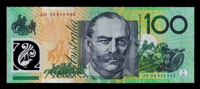 1996 AUSTRALIAN HUNDRED Dollar Banknote Test Note Ao96 Fraser/Evans ...