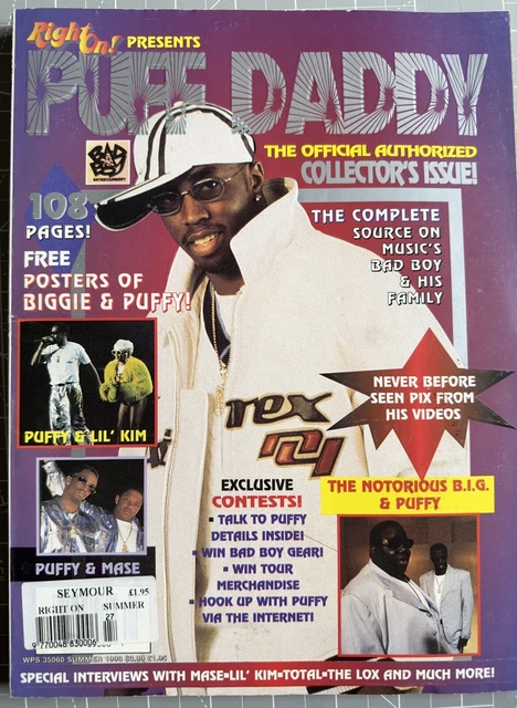 RIGHT ON MAGAZINE Summer 1998 - Notorious BIG Bad Boy Puff Daddy Rare ...