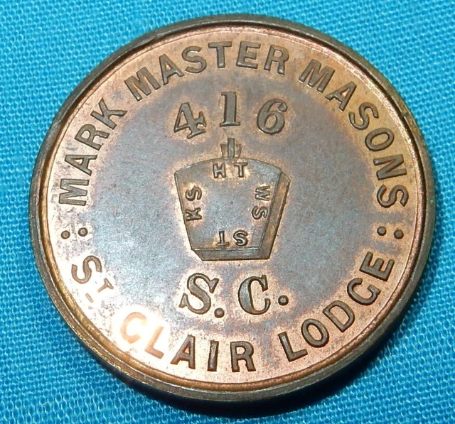 ANTIQUE MASONIC MARK PENNY TOKEN ST CLAIR LODGE No 416 SCOTLAND £17.99 ...