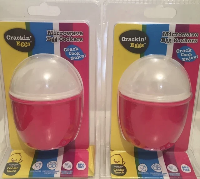 CRACKIN’ EGGS MICROWAVE Egg Cookers Pink Set of 2 Bnib £7.00 - PicClick UK