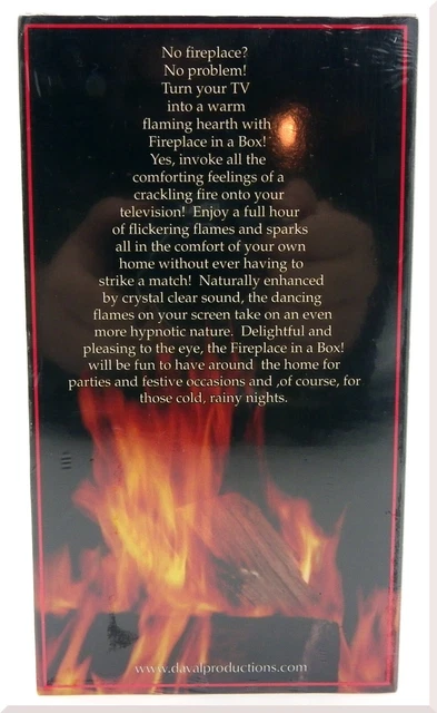 FIREPLACE IN A Box VHS 1995 Daval Productions Christmas Holiday Novelty ...