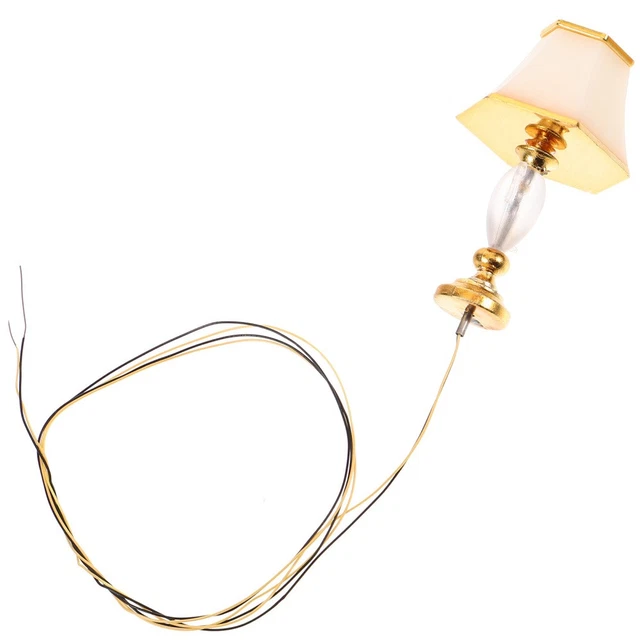 SIMULATED HEXAGONAL TABLE Lamp Mini House Dollshouse Lamps Furniture £5 ...