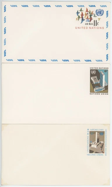 UNITED NATIONS STATIONARY Stamp Postcards & Envelopes 1966-1975 Lot of ...