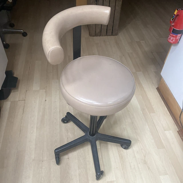 GENUINE MURRAY LEATHER Dentist Chair Stool Fully Adjustable Retro ...