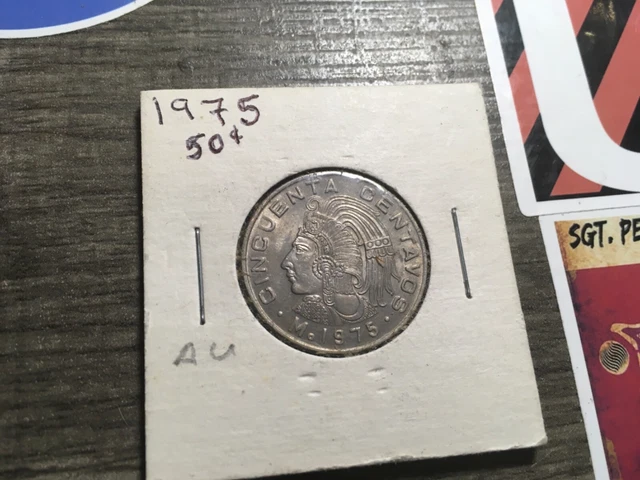 1975 MEXICO CINCUENTA Centavos Coin Estados Unidos Mexicanos 50 # 295e ...