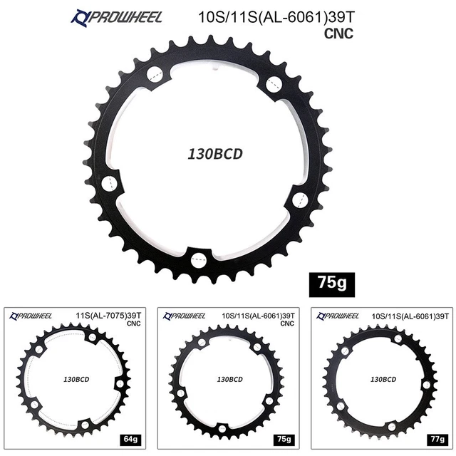 PROWHEEL 39T ROAD chainrings Single Speed 5-Bolt Chainring BCD 130mm ...