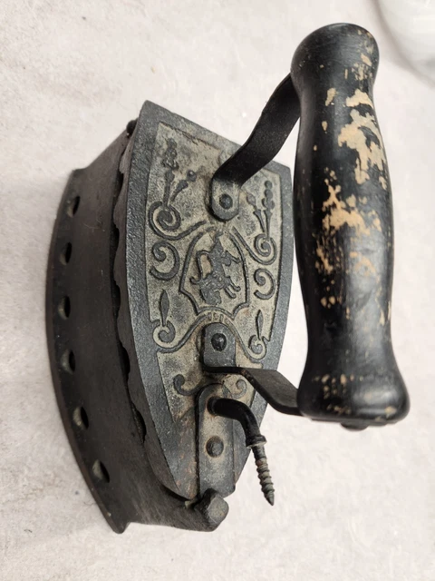 GRAND ANCIEN FER à repasser à braises en fonte EUR 23,00 - PicClick FR