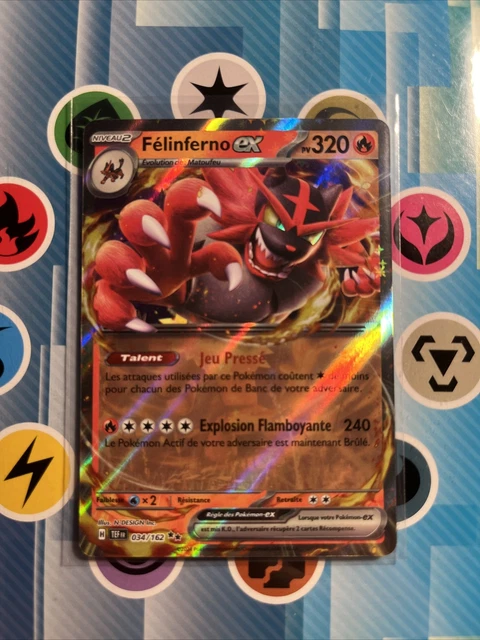 CARTE POKÉMON FÉLINFERNO EX 034/162 Forces Temporelles Fr Etat Neuf EUR ...