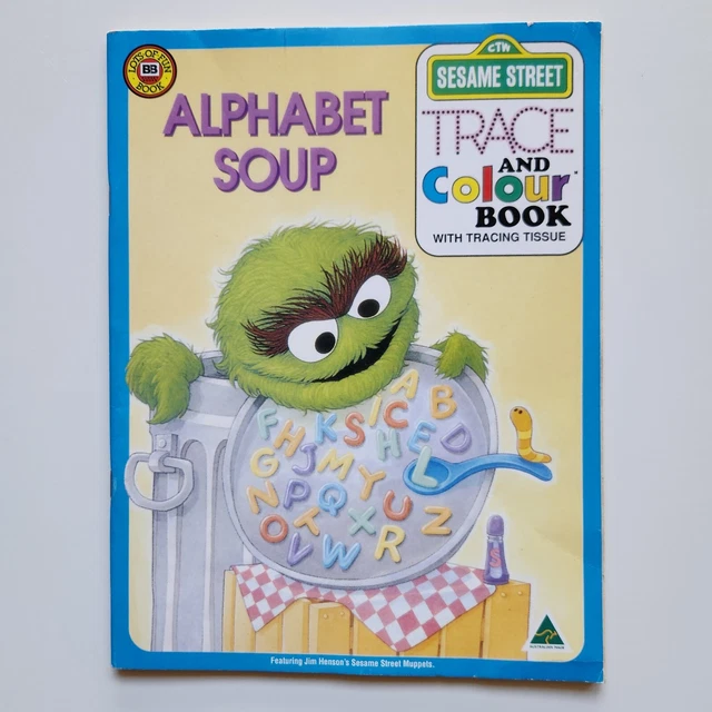 SESAME STREET TRACE and Color Alphabet Coloring Book Vintage 1993 Jim ...