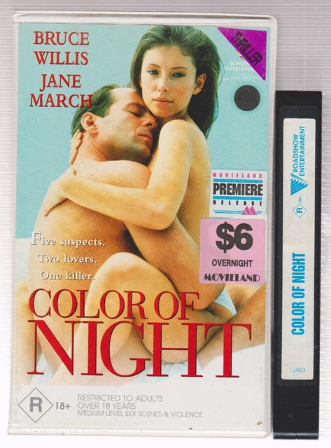 RARE VHS VIDEO Tape COLOR OF NIGHT Ex-Rental Big Box Clamshell Roadshow Willis £35.12 - PicClick UK