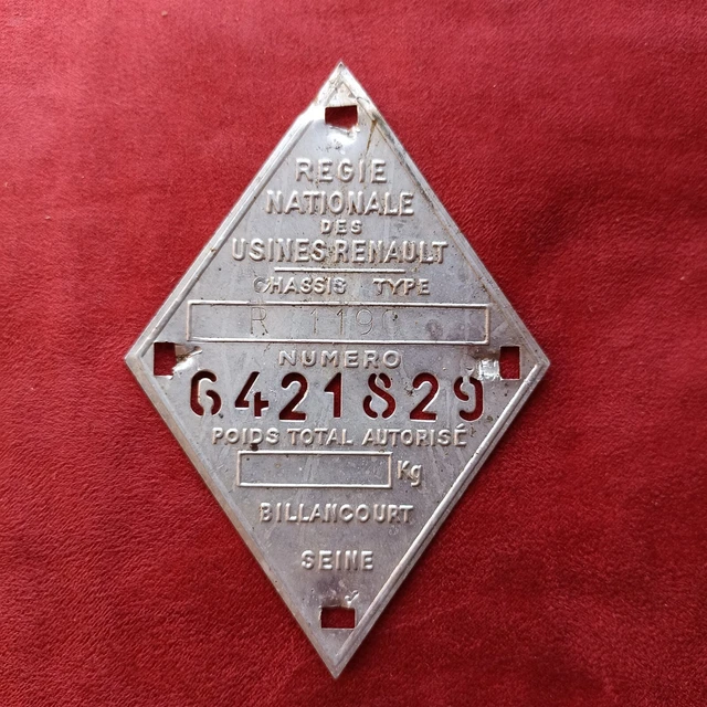 PLAQUE SIGNALETIQUE DE La Regie Nationale Des Usines Renault EUR 9,00 ...
