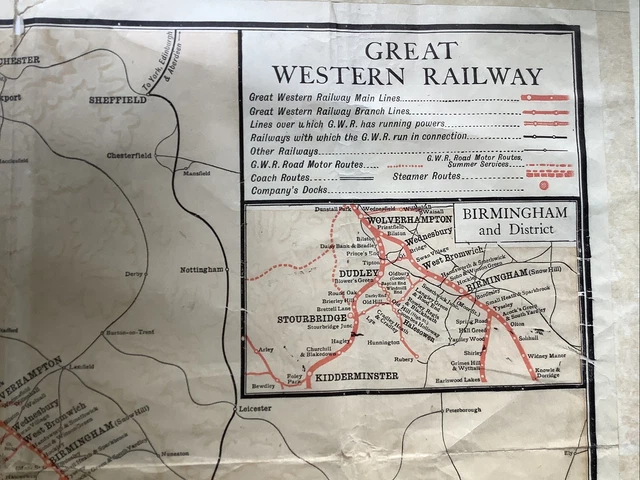VINTAGE GWR GREAT Western Railway Map Large EUR 20,97 - PicClick FR
