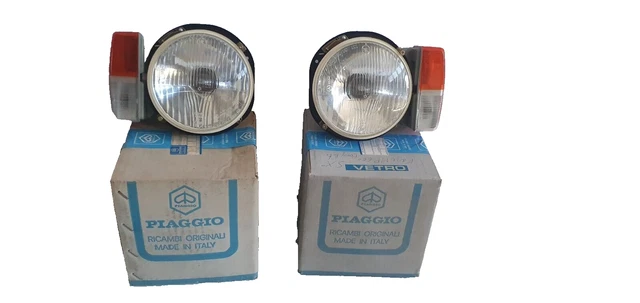 COPPIA FARI FANALI Anteriori Dx Sx Piaggio Ape Mp P501-P601-Car P2-P3 Originali EUR 179,00 ...