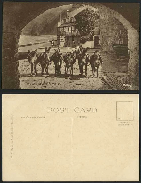 DEVON OLD POSTCARD CLOVELLY We Are Seven DONKEYS, Boats EUR 5,70 ...