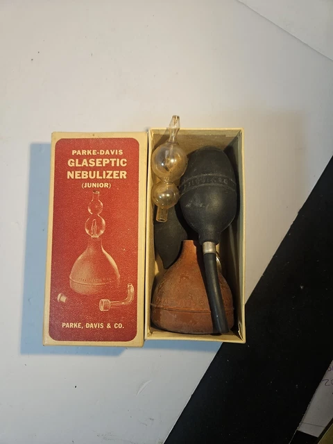 VINTAGE NEBULIZER PARKE Davis & Co. GLASEPTIC Nebulizer Junior In Box ...
