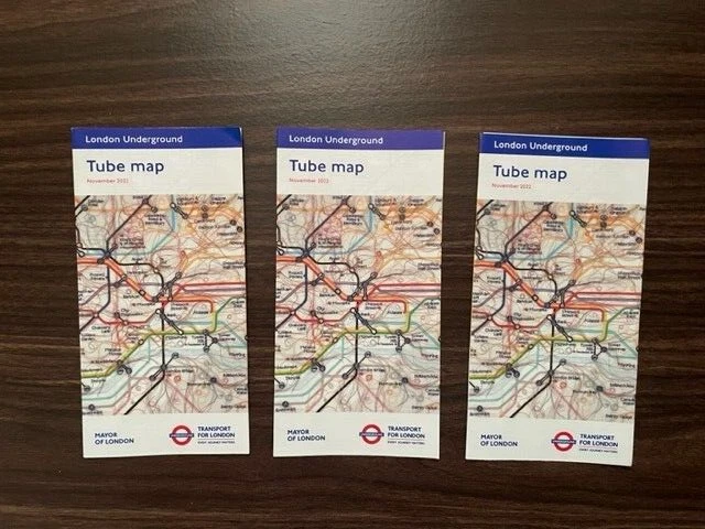 LONDON UNDERGROUND TUBE Map - NEW November 2022 - 3 Pack - TFL Current ...
