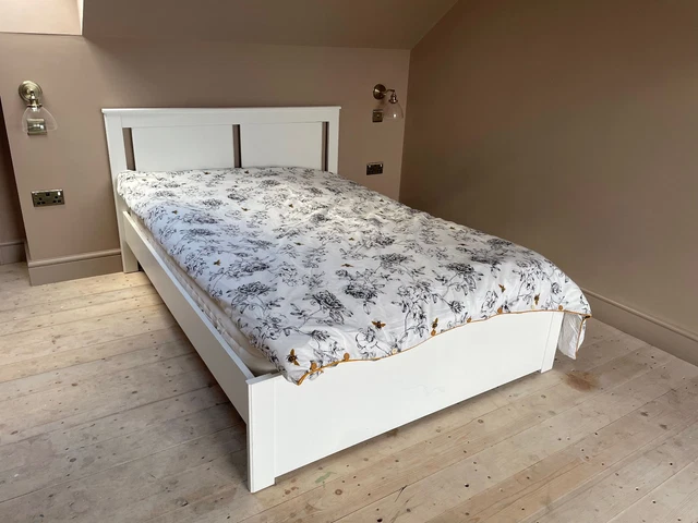 IKEA SONGESAND DOUBLE Bed frame with two storage boxes and matress £52. ...