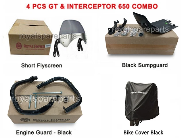 ROYAL ENFIELD GT & Interceptor 650 Flyscreen, Sump & Engine Guard, Bike ...