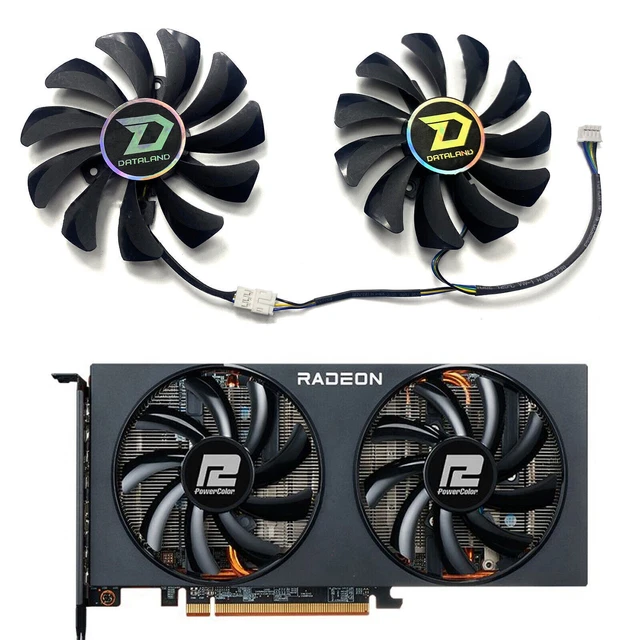 SET T129215BU GRAPHICS Card Cooling Fan Radiator For Power Color ...
