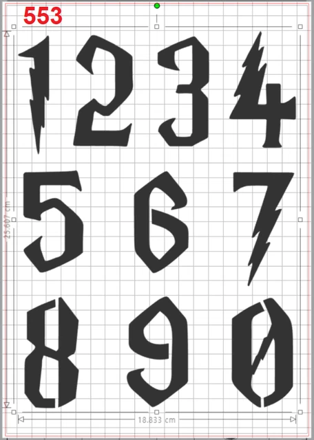 HARRY POTTER NUMBER Font Style Stencil MYLAR A4 sheet strong reusable ...
