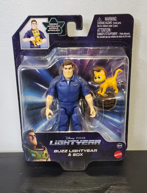 DISNEY PIXAR LIGHTYEAR Movie Buzz Lightyear & Sox Mattel Posable ...