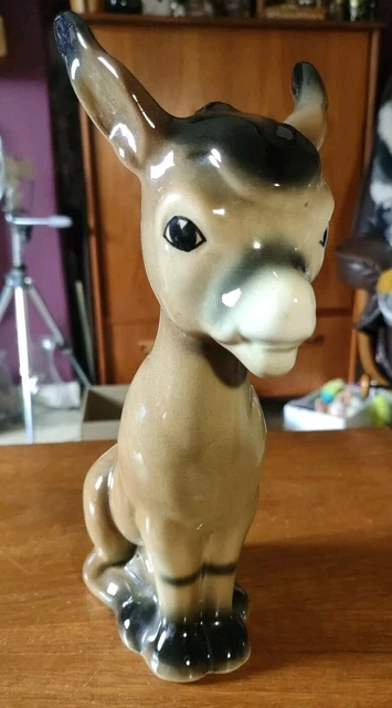 DONKEY FIGURINE 1960'S KITSCH TRENTHAM ART WARE DEVON POTTERY £14.50 ...