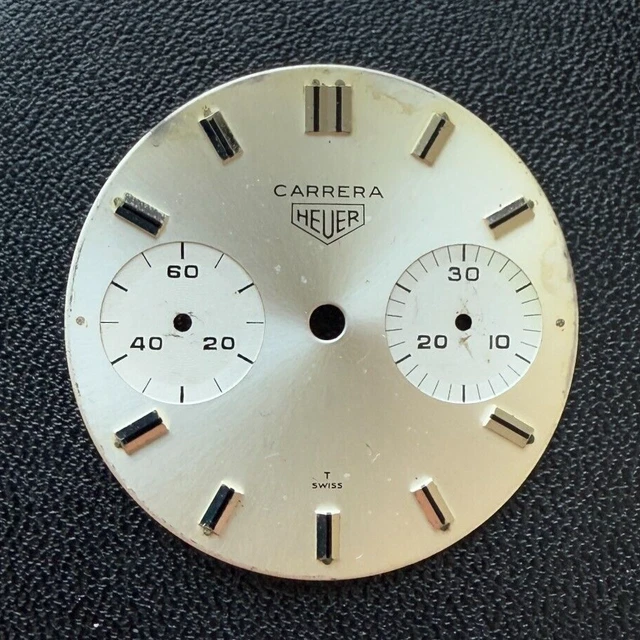 VINTAGE HEUER CARRERA 7753 S Valjoux 7733 Dial - #076 £376.42 - PicClick UK