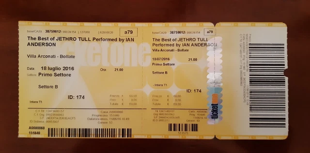 BIGLIETTO TICKET CONCERTO Jethro Tull Festhalle Frankfurt 14/5/1976 EUR ...