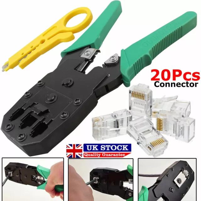 RJ45 CAT5E CAT6 Network LAN Ethernet Cable Crimping Crimper Tool +20 ... RJ45 CAT5E CAT6 Network LAN Ethernet Cable Crimping Crimper Tool +20 ...