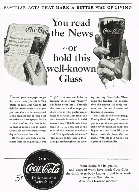 Coca Cola Newspaper Ad FOR SALE! - PicClick UK