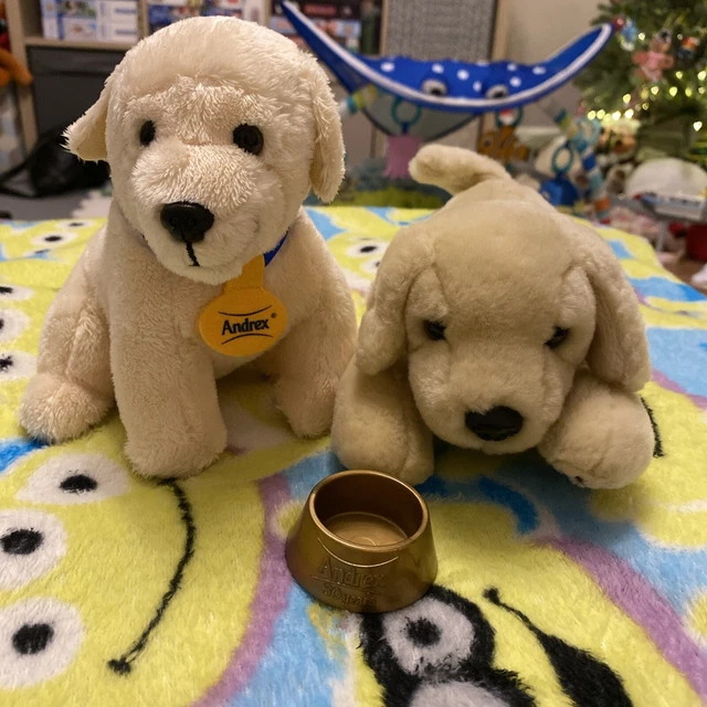 ANDREX 30 YEARS Puppy Dog Labrador Soft Plush With Feeding Bowl £5.00 ...