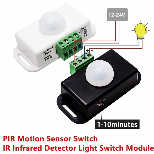 ADJUSTABLE INFRARED HUMAN Body Sensor Low Pressure PIR Infrared ...