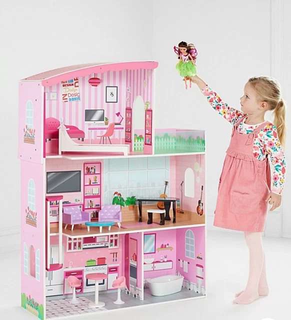 BRAND NEW WOODEN Mansion Doll House with Furniture by Asda £37.10 ...